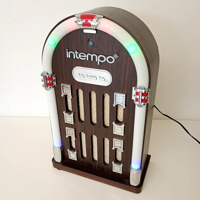 INTEMPO BLUETOOTH MINI Jukebox Speaker Retro 1950s Style Wireless RGB ...