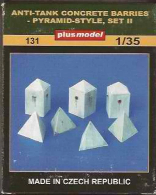 PLUS MODEL PYRAMID-STYLE Concrete Anti-Tank Barriers Model Kit Set 2 ...