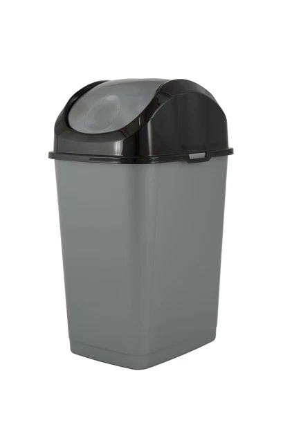 SUPERIO SMALL 2.5 Gallon Plastic Trash Can with Swing Top Lid, Compact ...