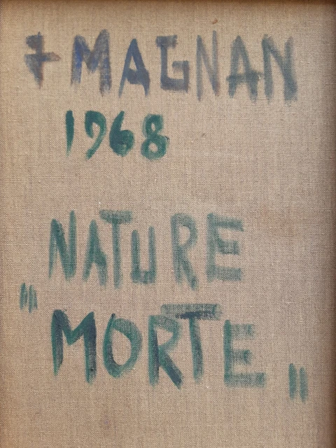 ANCIEN TABLEAU NATURE MORTE 1968 peinture moderne Françoise MAGNAN art ...