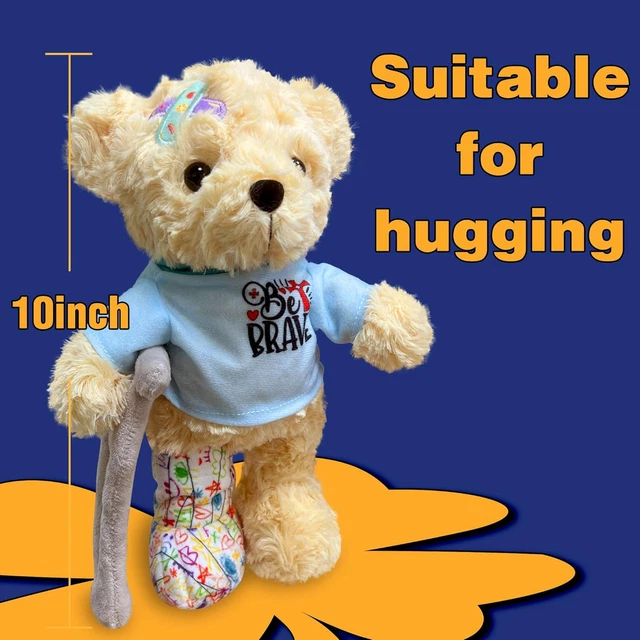 GET WELL SOON Teddy Bear Broken Leg Plush Toy- Get Well Soon Gifts for ...