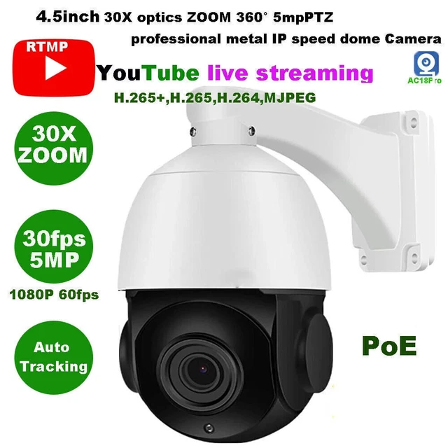 HIKVISION COMPATIBLE 4K 5MP POE PTZ Camera 30x zoom Two Way Audio SD ...