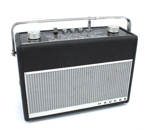 HACKER HUNTER VHF RP38 Portable Shelf Transistor Radio in Black - Z05 £ ...