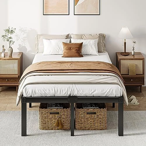SIZE BED FRAME 18 Inch High Heavy Duty Metal Platform Full New Style 18 ...