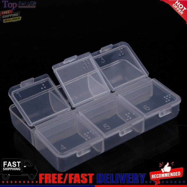 NEUF MINI BOÎTE de stockage de médicaments portable vide braille 6 ...