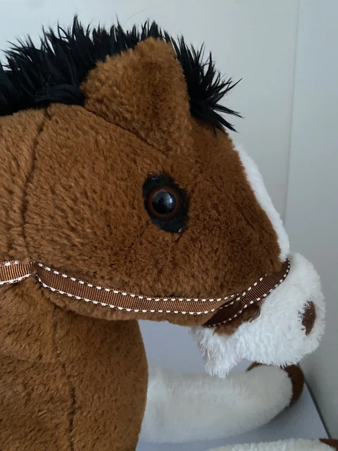 TOYS R US Animal Alley laying Brown White Pony Plush Soft Toy 17” £21. ...