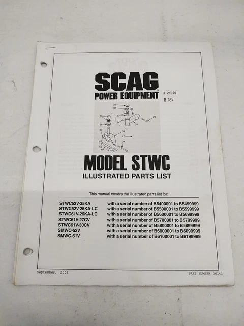 SCAG POWER EQUIPMENT modèle STWC liste illustrée de pièces 06143 EUR 12 ...