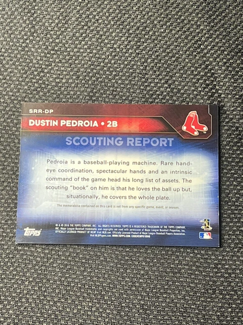 2016 TOPPS SCOUTING Relics PATCH #SRR-DP Dustin Pedroia - Boston Red ...
