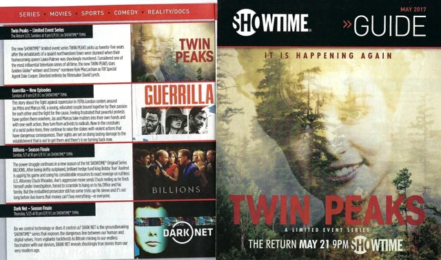TWIN PEAKS SHOWTIME Cable Guide Pamphlet £8.99 - PicClick UK