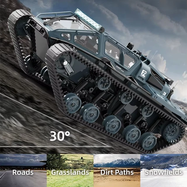 12 LED LIGHT Full Scale Tracked Tank Simulation Model Toy RC Car Model ...