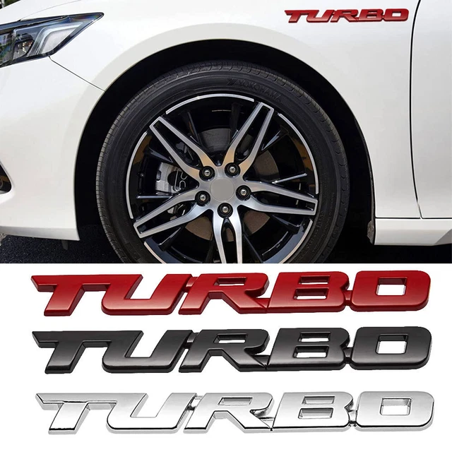 3PCS 3D TURBO Logo Letter Racing Sport Sticker Metal Emblem Badge Car ...