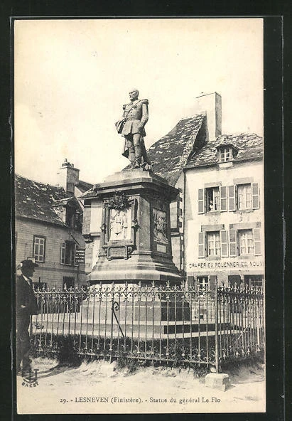 CPA LESNEVEN, STATUE du general Le Flo EUR 2,00 - PicClick FR