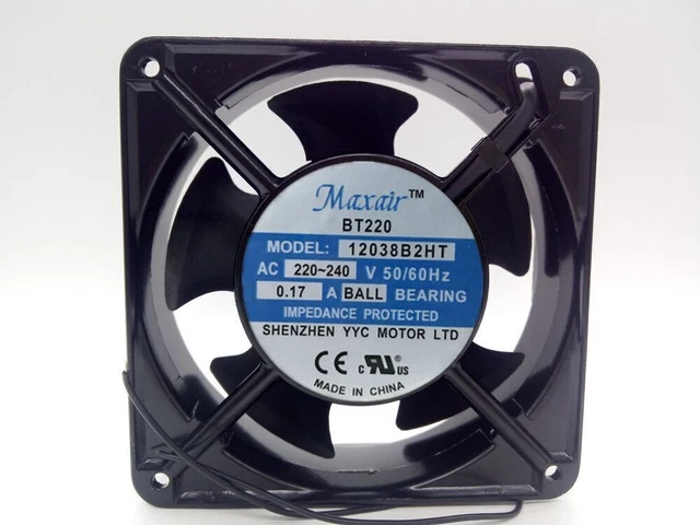 1 PIÈCE POUR ventilateur Maxair BT220 12038B2HT AC 220-240V 50/60Hz 0,17A 12038 12 cm 2 fil EUR ...