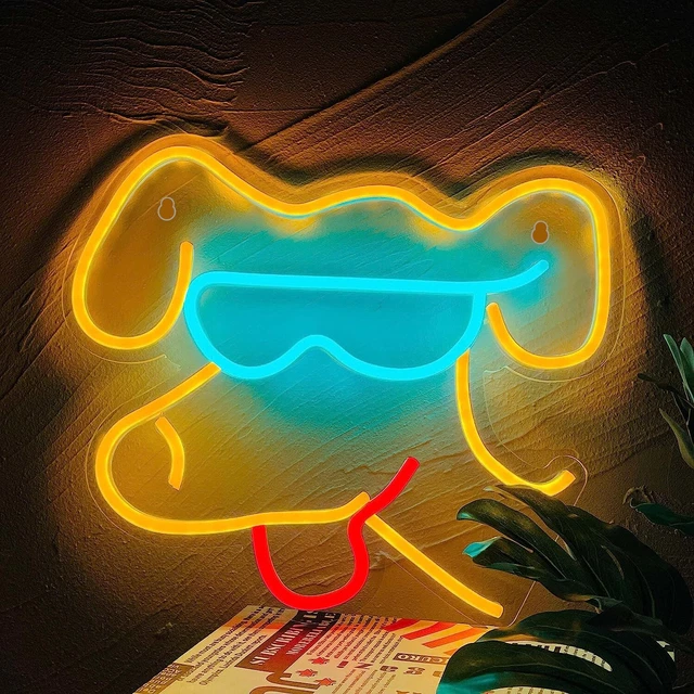 LED NEON SIGN Light Cute Puppy Lights On/Off Switch Kids Game Room ...