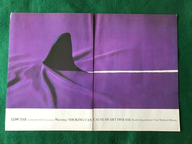 SILK CUT CIGARETTE Shark 1987 Poster Advert Ready Frame A4 X 2 Size ...