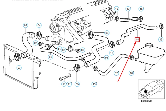 NEUF BMW 5 E39 Cooling System Return Hose 11532246000 2246000 Original EUR 58,00 - PicClick FR