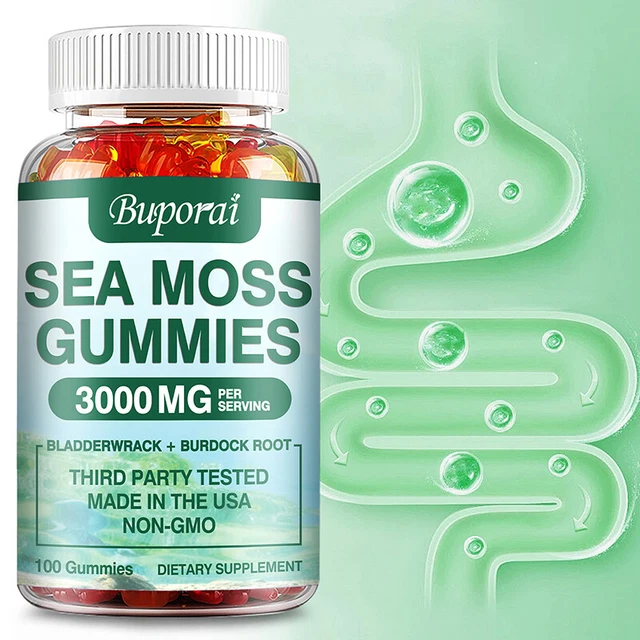 SEA MOSS GUMMIES 3000mg - Irish Sea Moss, Bladderwrack,Burdock ...