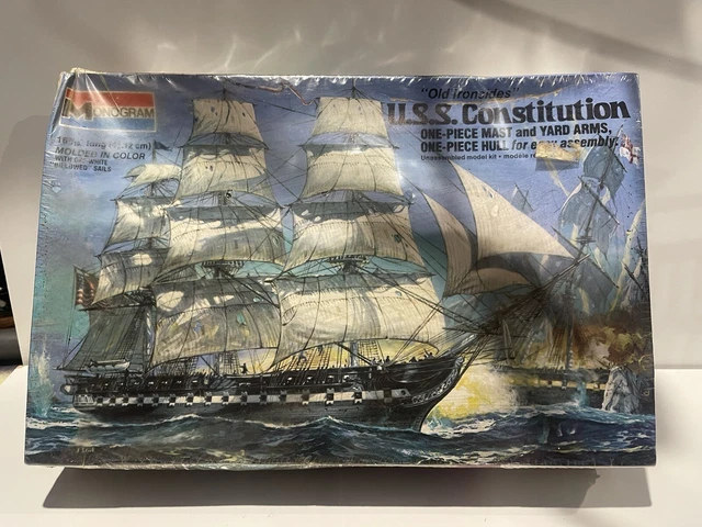 VINTAGE RARE MONOGRAM Ship Model U.S.S. CONSTITUTION Old Ironsides ...