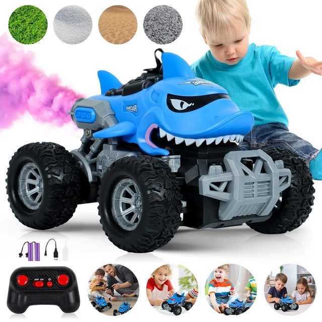 REMOTE CONTROL SHARK Car Monster Truck, Spray Mist Rocket Engine, Led ...
