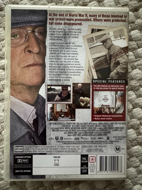THE STATEMENT (DVD, 2003) - VGC - Michael Caine/Tilda Swinton - REGION ...