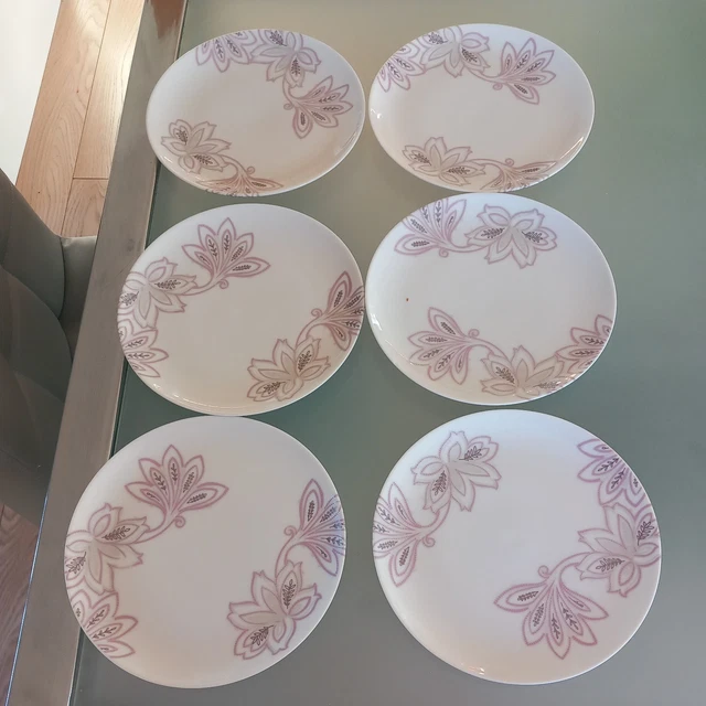 DENBY MONSOON CHANTILLY STARTER/ DESSERT/SALAD PLATES 22 cm. SET OF 6 ...