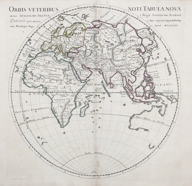 OLD WORLD MAP World Map Map World Australia Asia Europe Map Map Delisle ...
