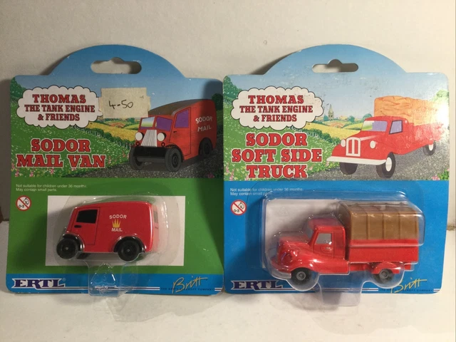ERTL THOMAS THE Tank Engine Sodor Mail Van & Soft Side Truck Mint On ...
