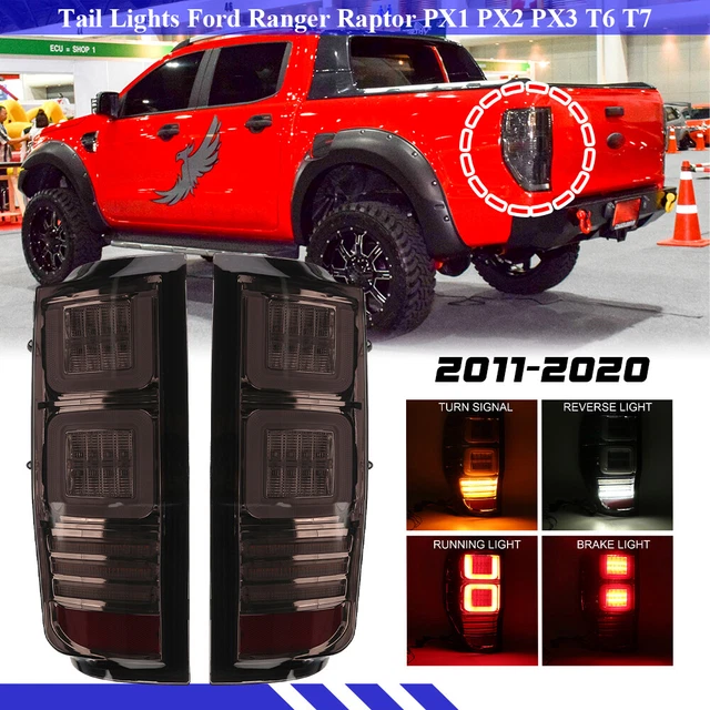 TAIL LIGHTS SMOKED Lens For Ford Ranger Raptor PX1 PX2 PX3 T6 T7 2011 ...