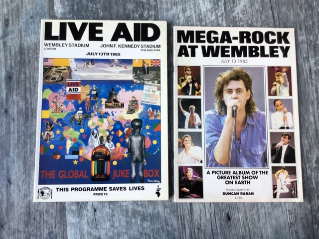 OFFICIAL LIVE AID PROGRAMME 1985 and MEGA ROCK AT WEMBLEY UNOFFICIAL ...