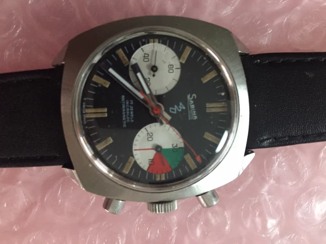 SABINA WATCH-VINTAGE MECHANICAL manual Chronograph-cal.Valjoux 7733 ...