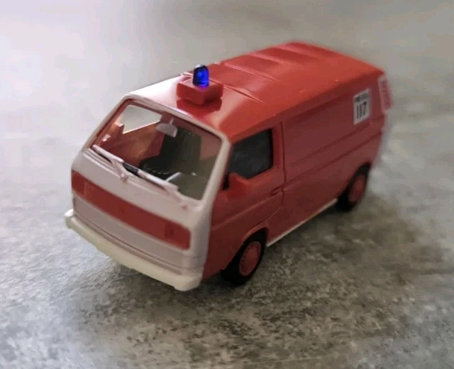 HERPA SONDERMODELL VW T3 Kasten Feuerwehr USA Fire Call 117 Modellauto ...