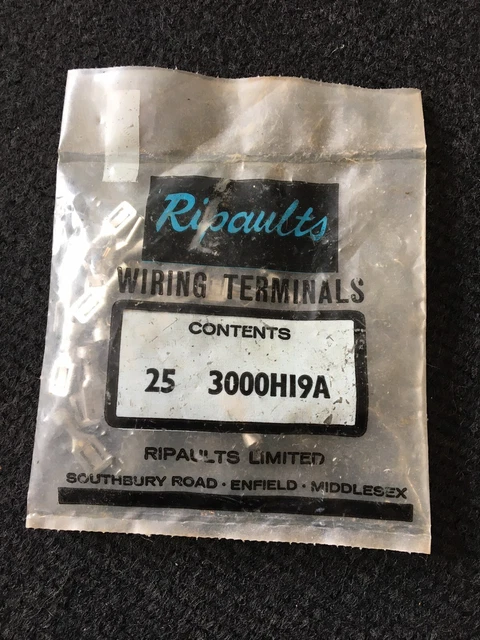 RIPAULTS WIRING TERMINALS 300H19A pack 25 £5.95 - PicClick UK