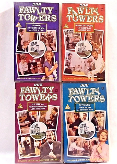 FAWLTY TOWERS BBC Video VHS Set - 4 Tapes - John Cleese BEST HERE BY ...