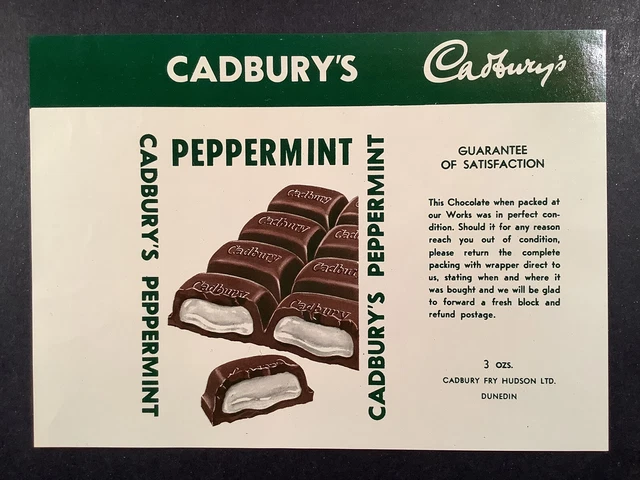 CADBURY’S 1950’S-1970’S PEPPERMINT Chocolate Bar Wrappers ( 10 ) £232. ...