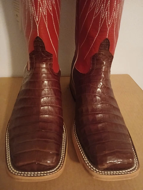 ANDERSON BEAN MENS Western Square Toe Caiman Belly S3014 £339.60 ...