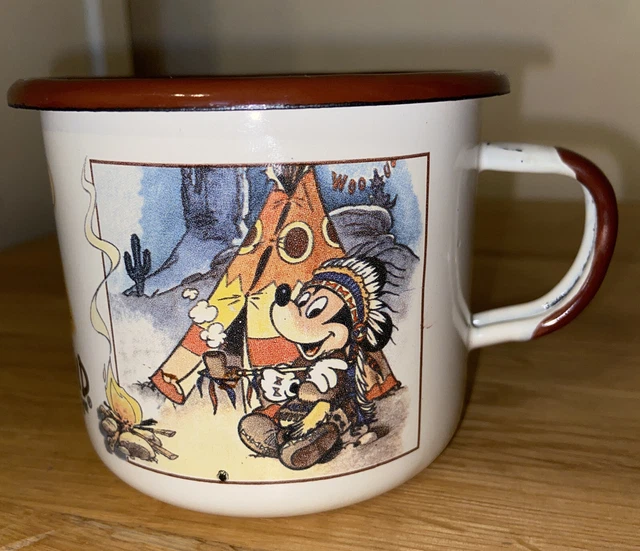 DISNEYLAND PARIS NATIVE American Chief Mickey Mouse Enamel Mug £26.72 ...