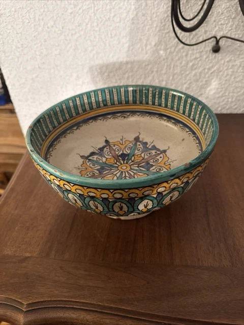 BOL EN CERAMIQUE Marocaine Ancienne Grand Plat Afrique du Nord Maroc ...