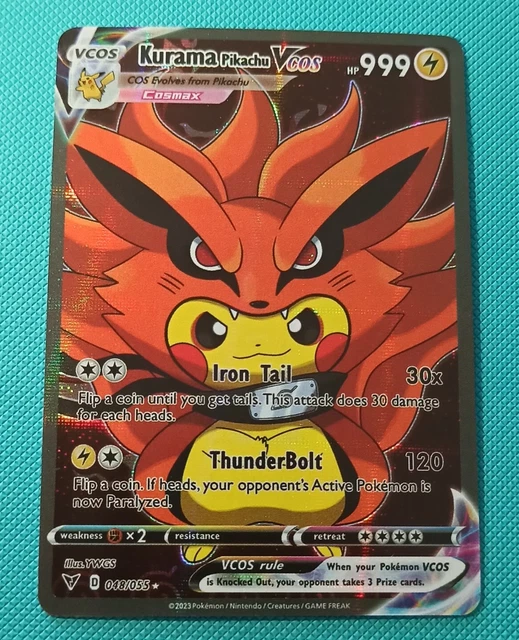 PIKACHU POKEMON KURAMA Naruto Cosplay Carte Holo Prism Manga Poncho ...