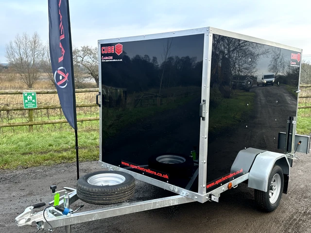 NEW 8X4 BOX Van Trailer with Loading Ramp Cube pro 84 Box Trailer -UK ...