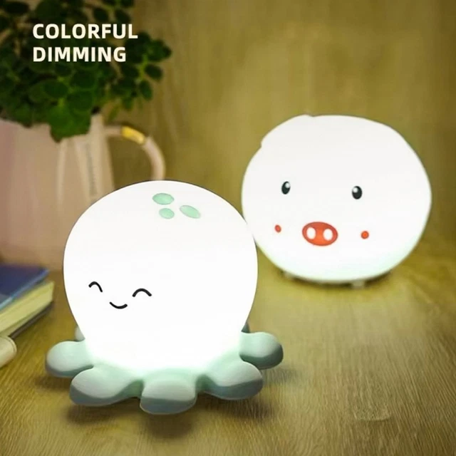 OCTOPUSES NIGHT LIGHT Eye Caring Rechargeable Nursery Bedroom Mood ...
