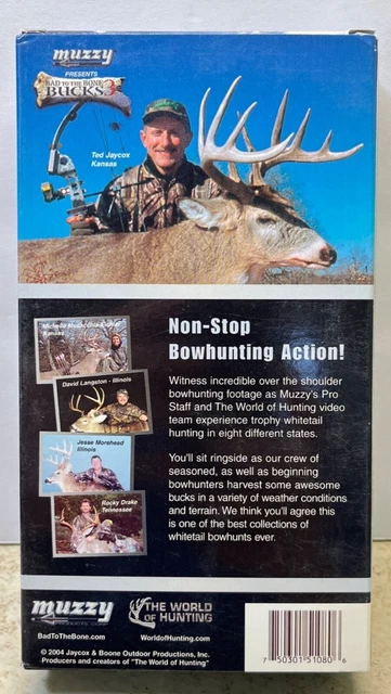 MUZZY BAD TO The Bone Bucks 3 VHS Video Bowhunting Whitetail Deer £8.02 ...