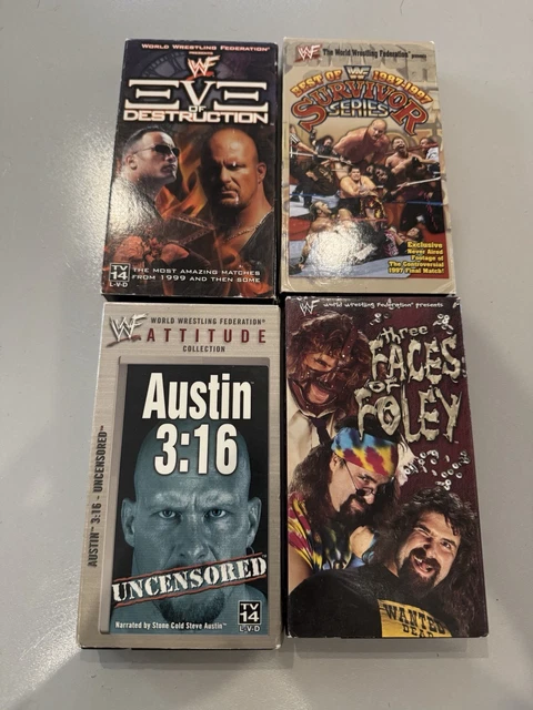 WWF WRESTLING VHS Video Tapes 98-2001 Lot 4 Rock, Stone Cold, Mick ...