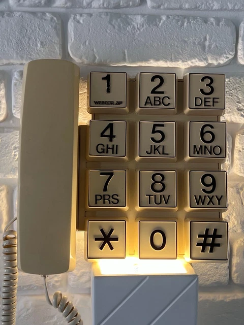 VINTAGE JUMBO BUTTON Webcor Zip Wall Phone Model 767UK England 1980's £ ...