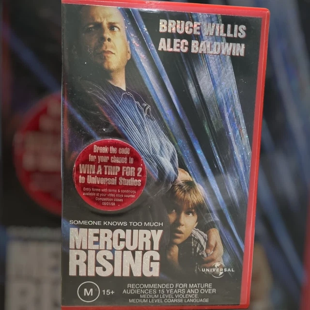 MERCURY RISING (VINTAGE VHS, 1998) Bruce Willis 90’s CIC Shimmery Red ...