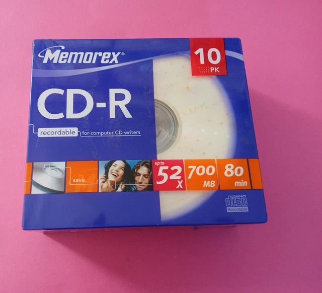 MEMOREX 700MB 52X CD-R - 10 Pack - In Slim Jewel Cases - New & sealed ...