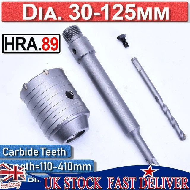 CONCRETE MASONRY BRICK SDS PLUS TCT 30-125 mm HEX Hole Cutter CORE ...