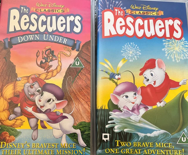 THE RESCUERS and The Rescuers Down Under VHS X2 Video Tape Walt Disney ...