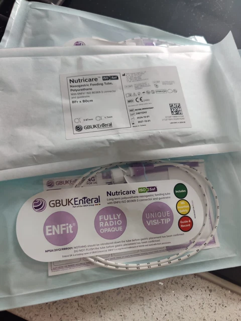 NEW NUTRICARE 8FR 80cm Opaque Infant Nasogastric Ng Feeding Tube Enfit ...