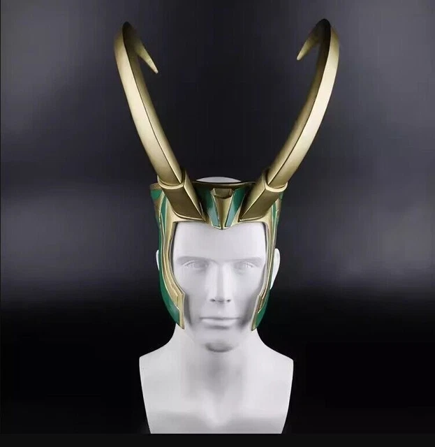 MARVEL GOD OF Evil Loki Cosplay Costume Helmet Devil Horns PVC Prop Hat ...