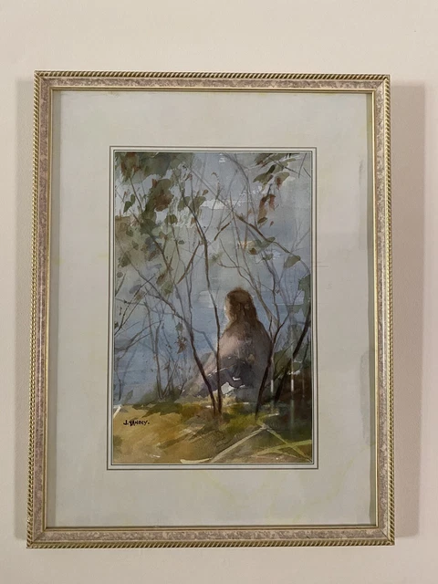 VINTAGE JEAN TANSEY Original Australian Watercolour Painting of Girl By ...